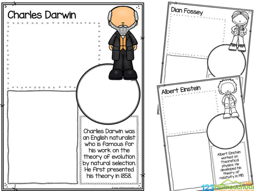 👩‍🔬FREE Printable Famous Scientists and their Inventions Notebook Pages