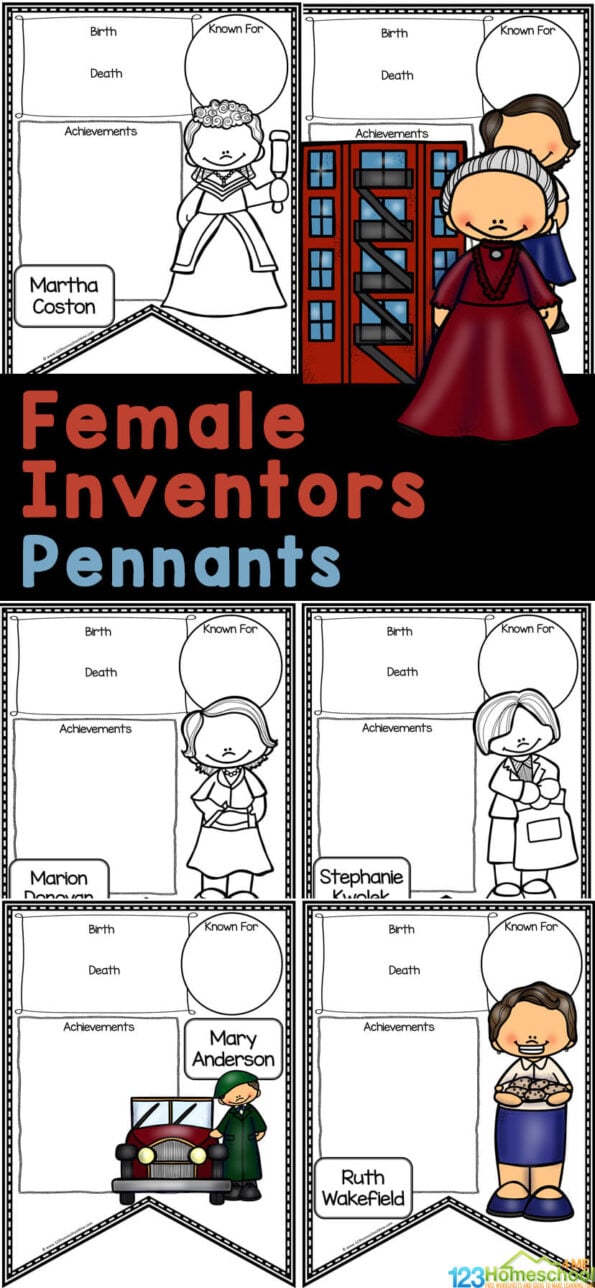 FREE Printable Famous Female Inventors and their Inventions for Kids