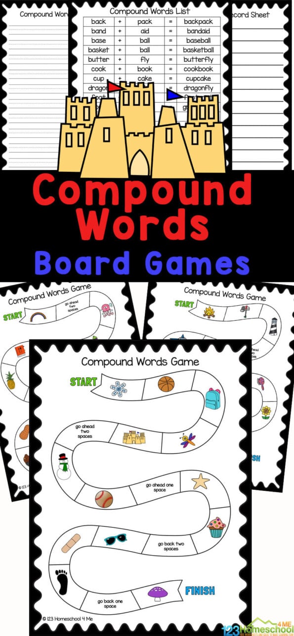 FREE Printable Compound Word Puzzles Game for Kids