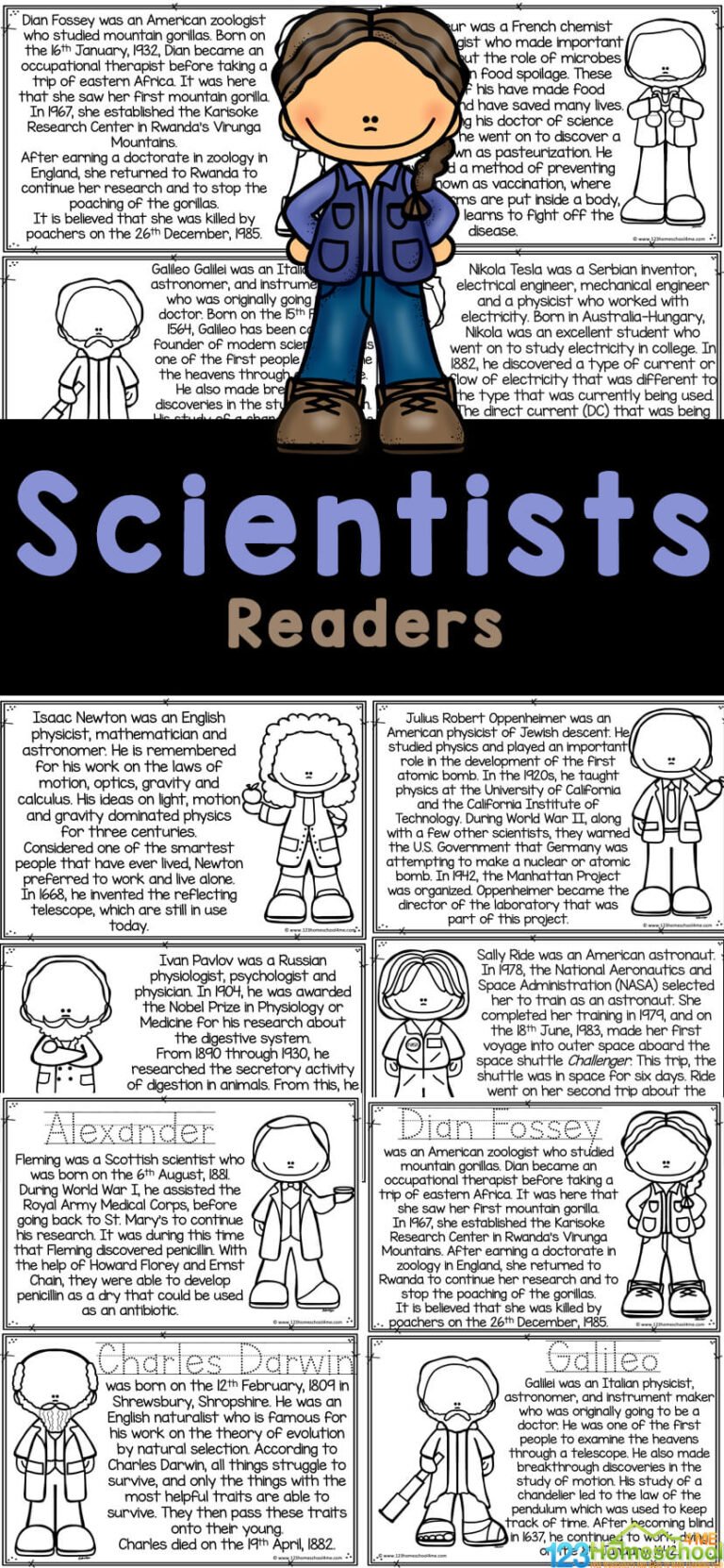 🧪 FREE Famous Scientists Names and their Inventions Reader for kids