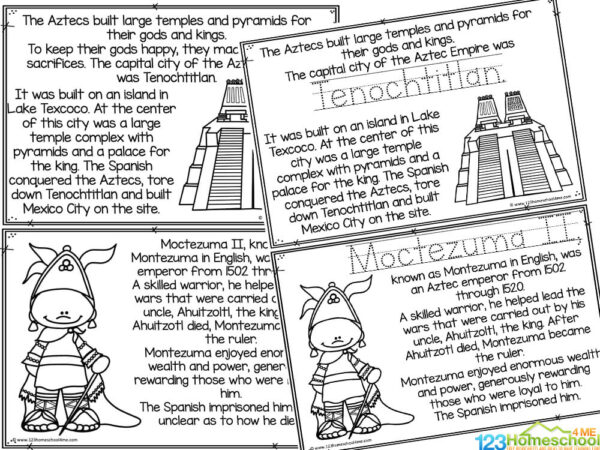 FREE Aztecs for Kids Printable Pages to Read, Color, & Learn