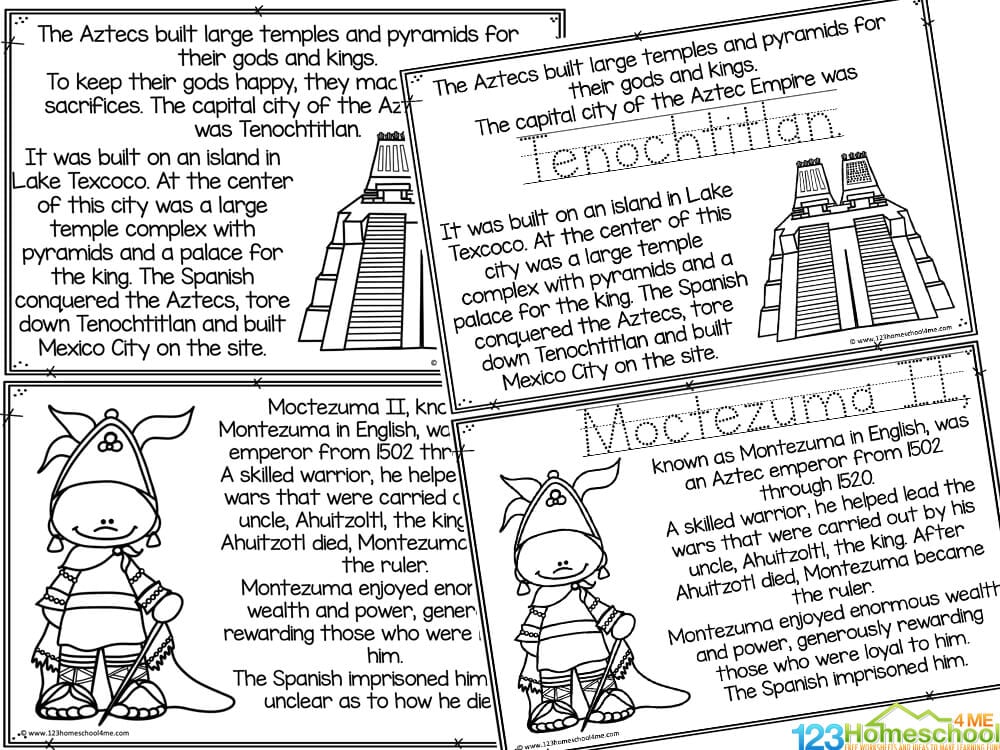FREE Aztecs for Kids Printable Pages to Read, Color, & Learn