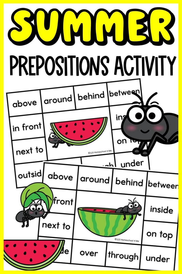 FREE Printable Clip Cards Prepositions Activity for Kids
