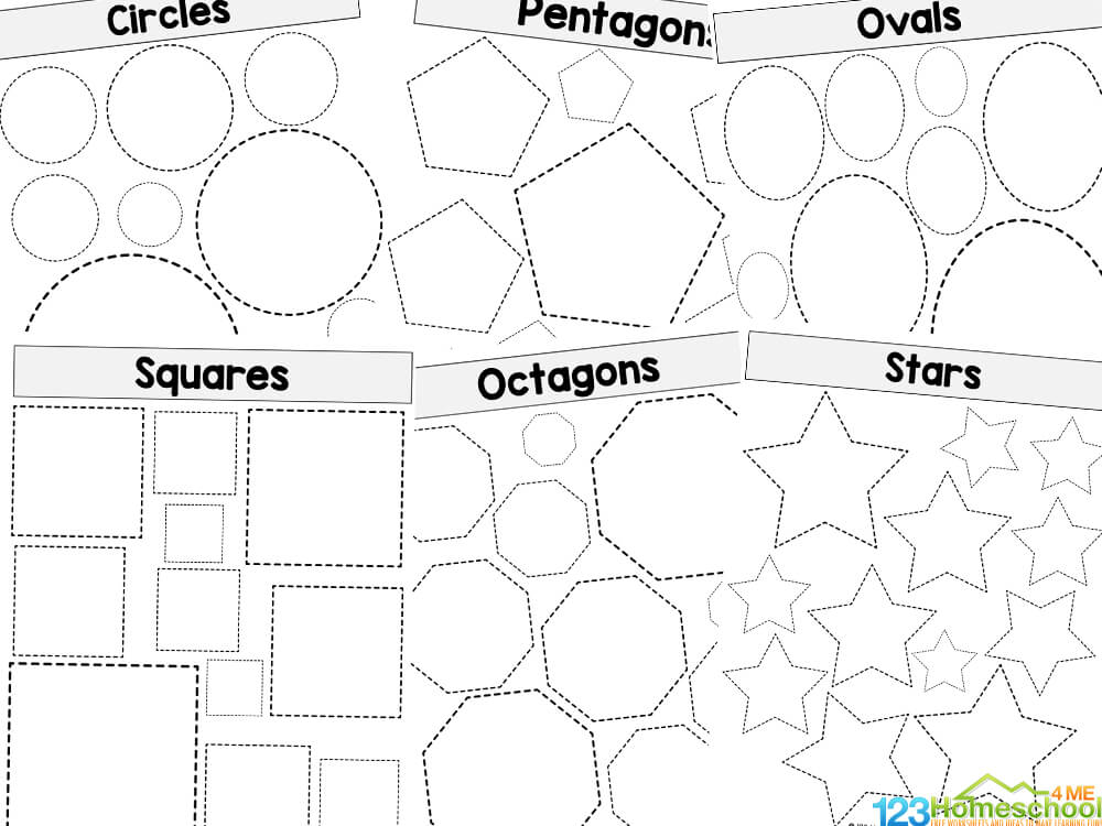Scissor Cutting Practice Shape Worksheets