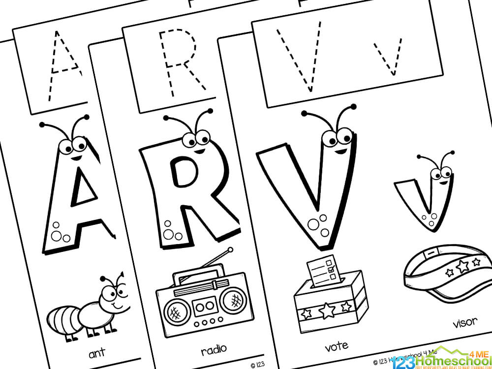 FREE Printable ABC Alphabet Trace and Color Worksheets