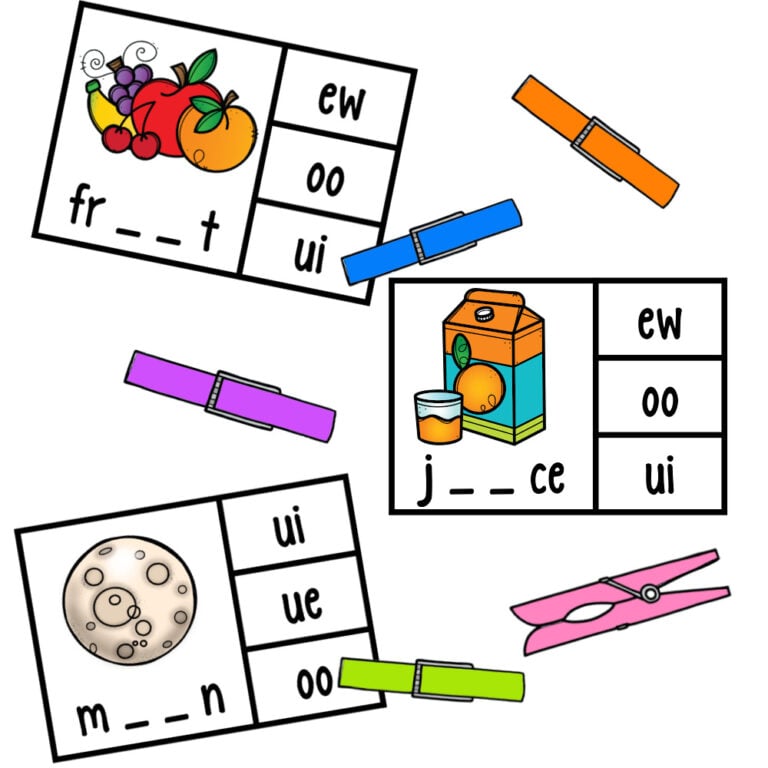 FREE Printable Long u Sound Vowel Words Printable Activity