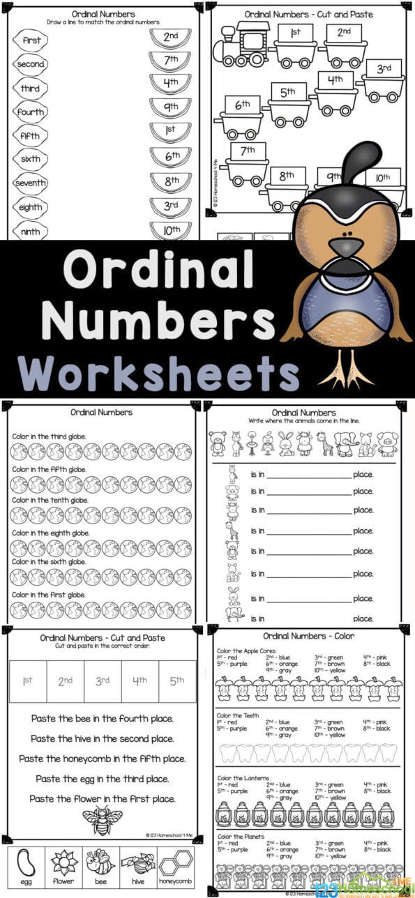 FREE Printable Ordinal Numbers 1-20 Worksheets For Grade 1