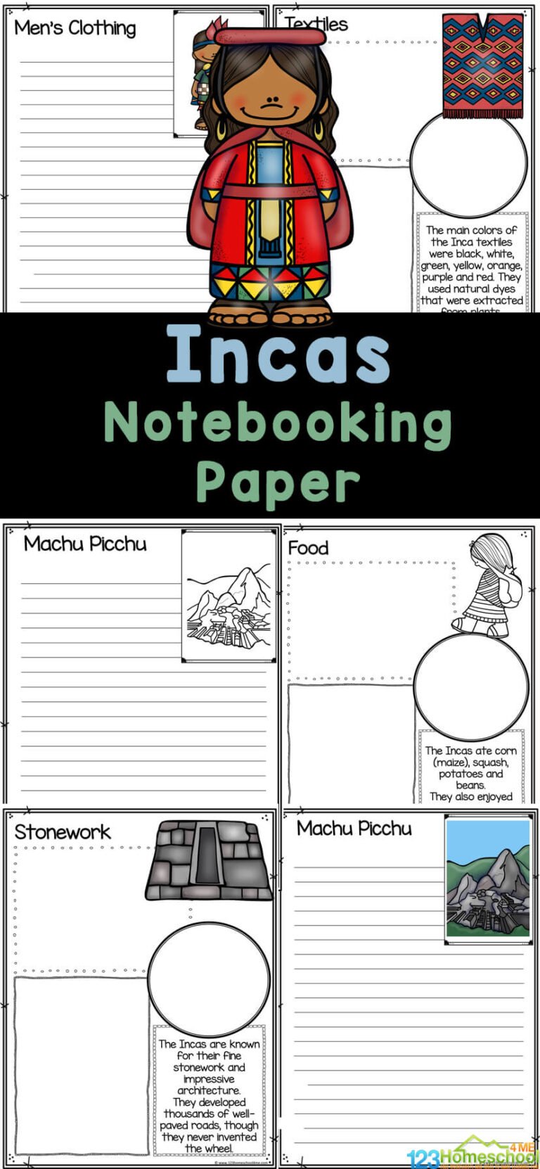 FREE Printable Ancient Inca Empire for Kids Notebooking Worksheets