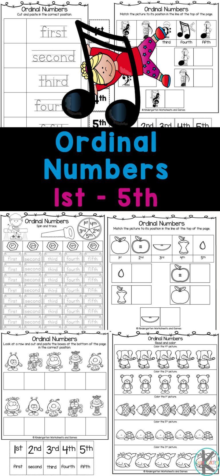 FREE Printable Ordinal Numbers 1-20 Worksheets For Grade 1