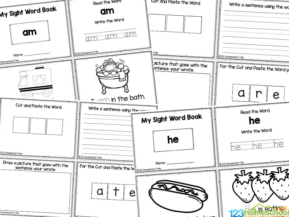 FREE Printable Primer Sight Words Books for Kindergarten