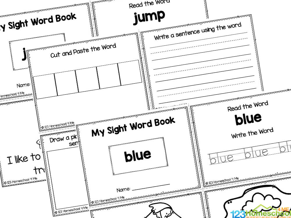 FREE Printable Pre-Primer Sight Words Books