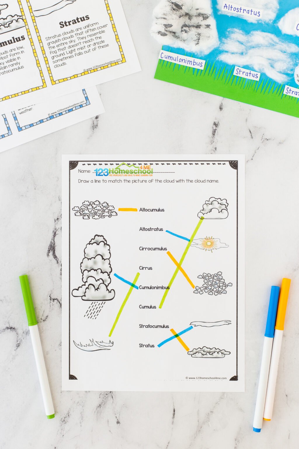 ⛅ Type of Cloud Activities for Kids with FREE Printable Worksheets