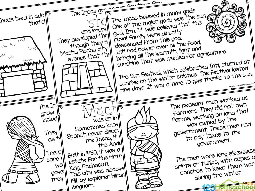 Free Printable Ancient Incan Empire Reader for Kids