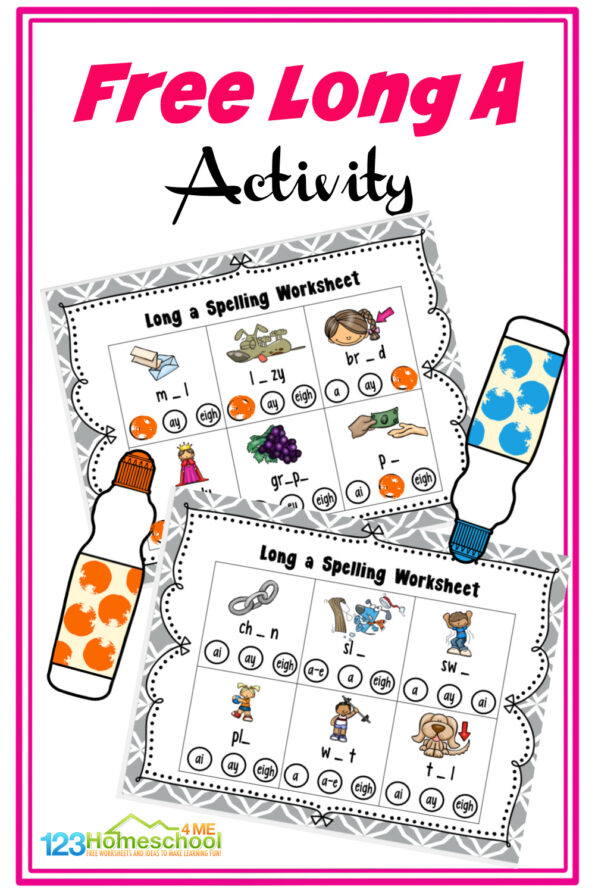 Free Printable Long a Vowel Worksheet Activity