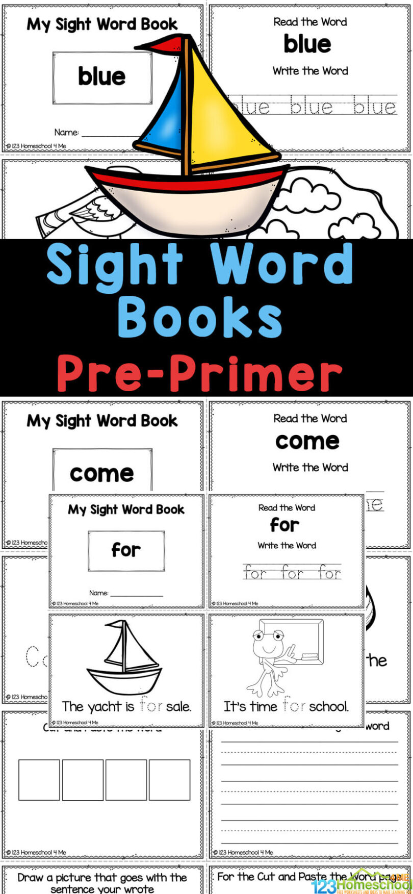 FREE Printable Pre-Primer Sight Words Books