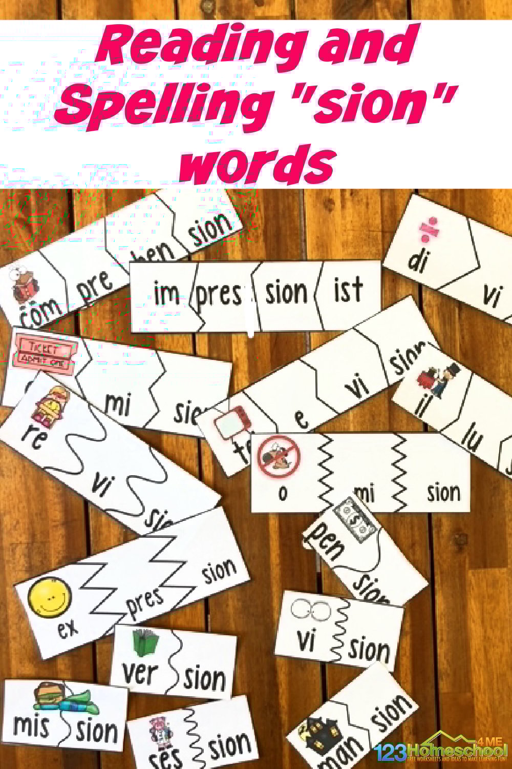 FREE Printable "sion" Sound Words Puzzles