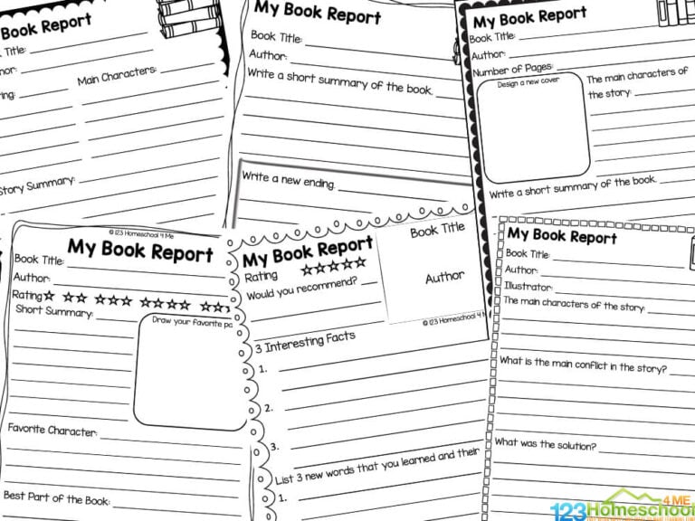 FREE Printable Book Report Worksheets and Template Form