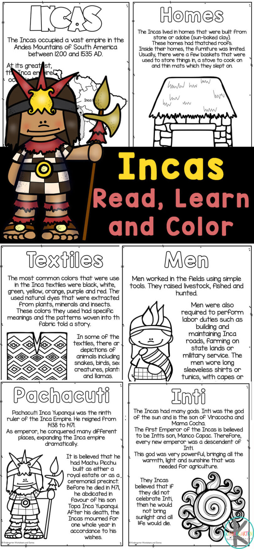 Inca Civilization Printable Pennants Activity