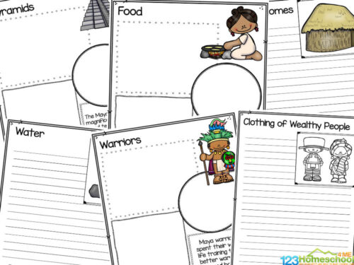 FREE Printable Mayan Empire Notebooking Worksheets