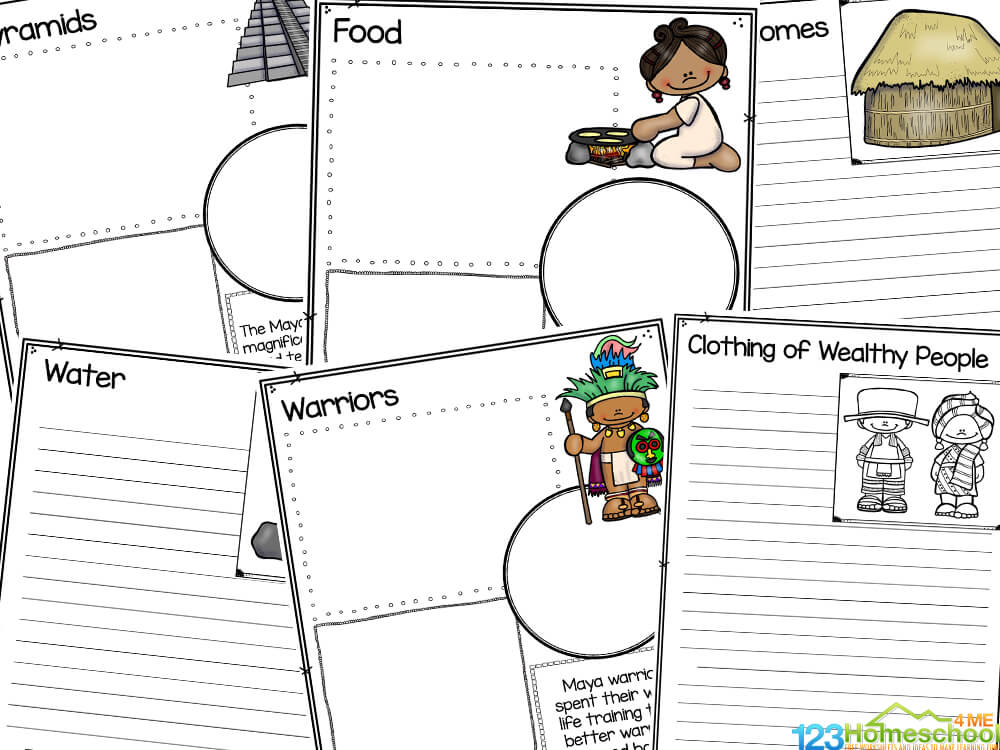 FREE Printable Mayan Empire Notebooking Worksheets