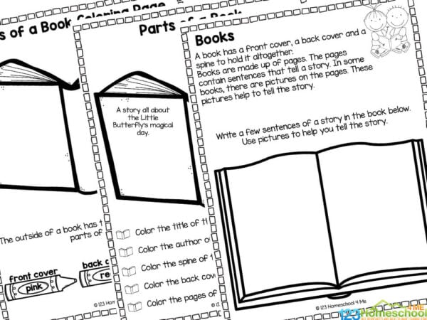 FREE Printable Parts of a Book Worksheets