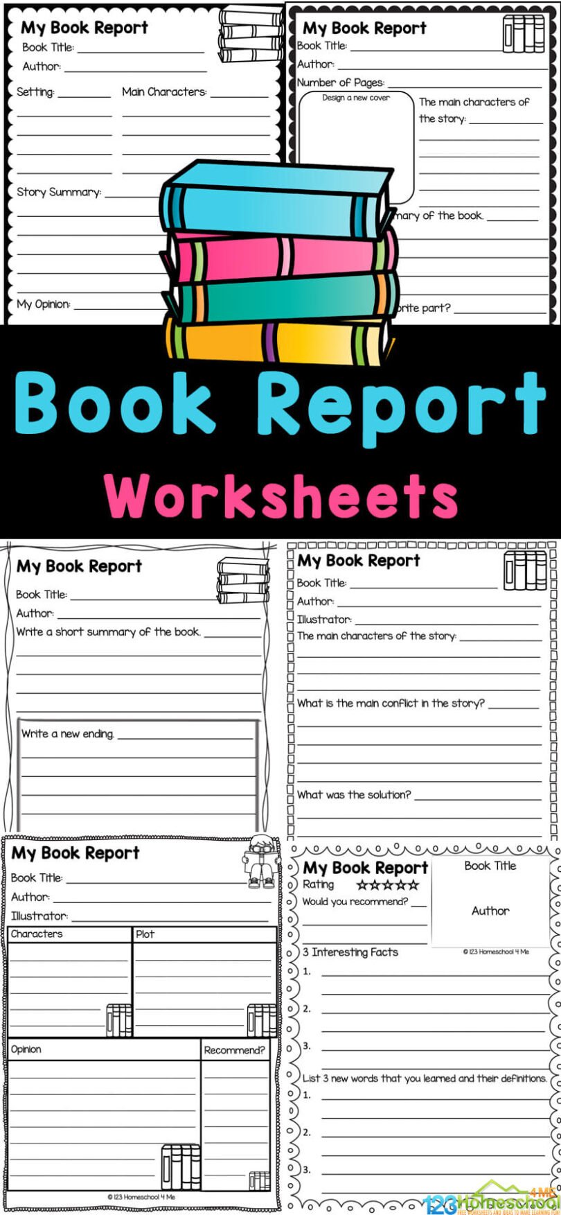 FREE Printable Book Report Worksheets and Template Form