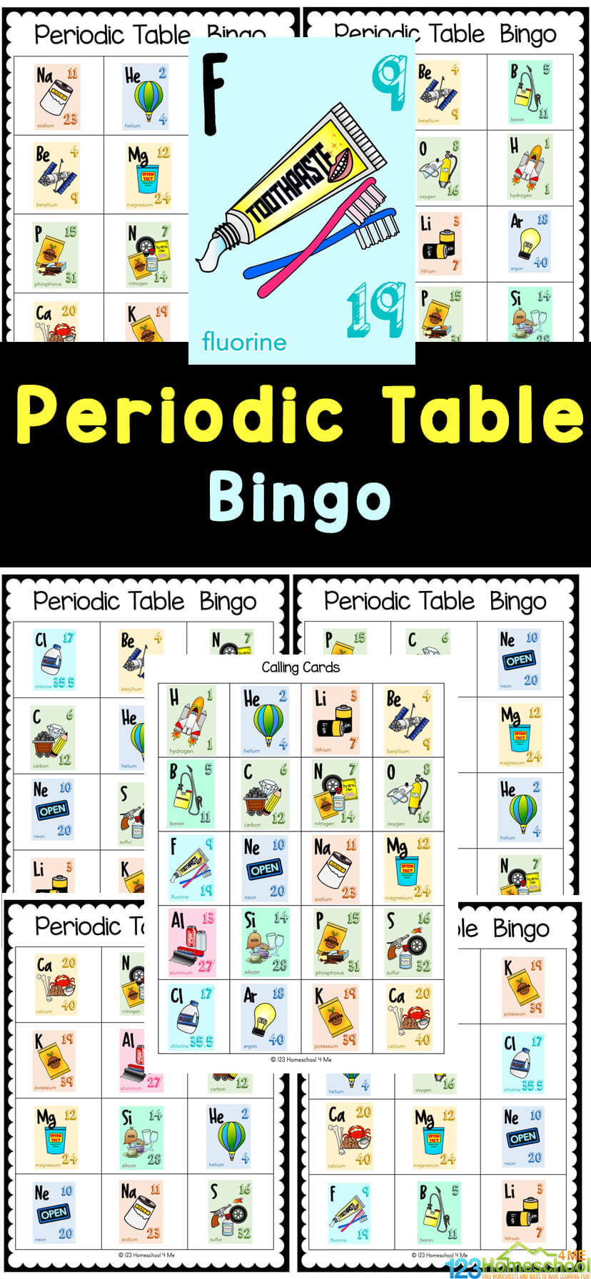 FREE Printable Periodic Table BINGO Game for Kids