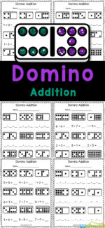 FREE Printable Domino Addition Math Worksheets for Kindergarten
