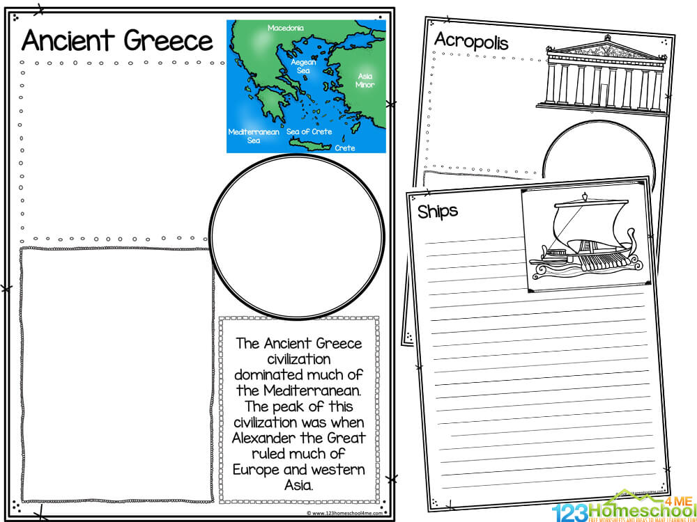 All About Ancient Greece Worksheets and Notebooking Pages