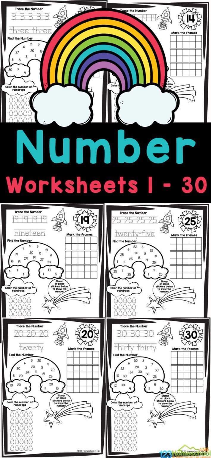 FREE Printable Number Recognition 1-10 Worksheets for Preschool