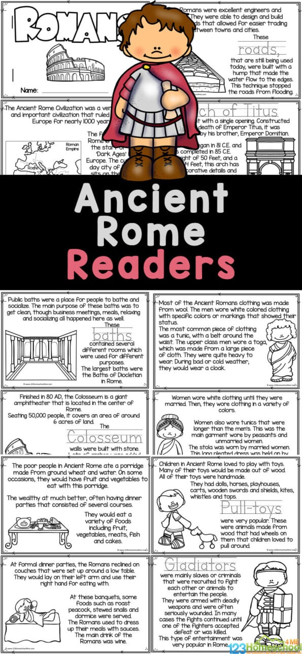 FREE Printable Life in Ancient Rome History Reader for Kids