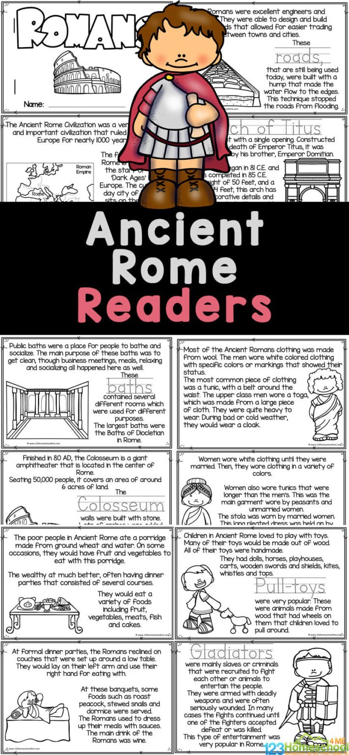 FREE Printable Life in Ancient Rome History Reader for Kids