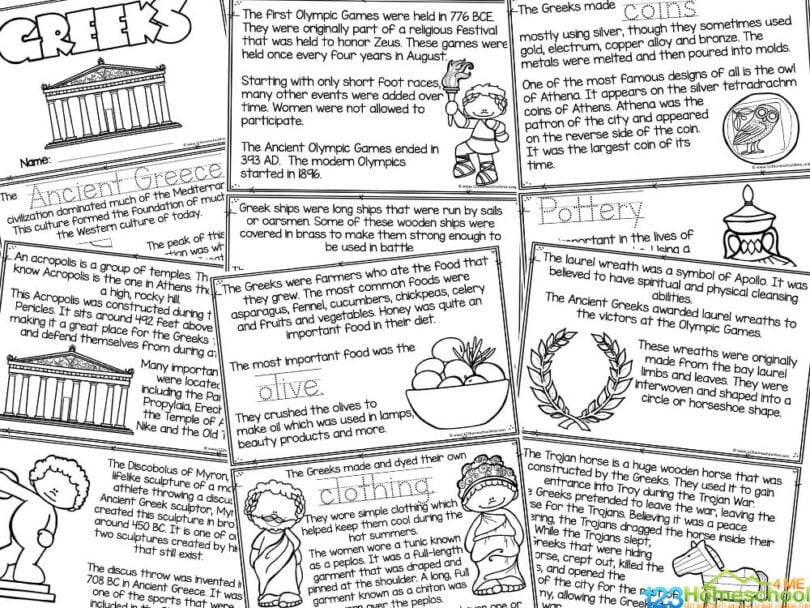 FREE All About Ancient Greece Facts Printable Readers for Kids