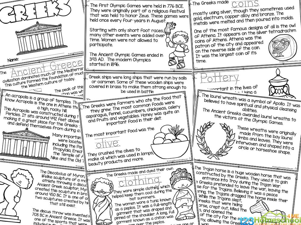 FREE All About Ancient Greece Facts Printable Readers for Kids