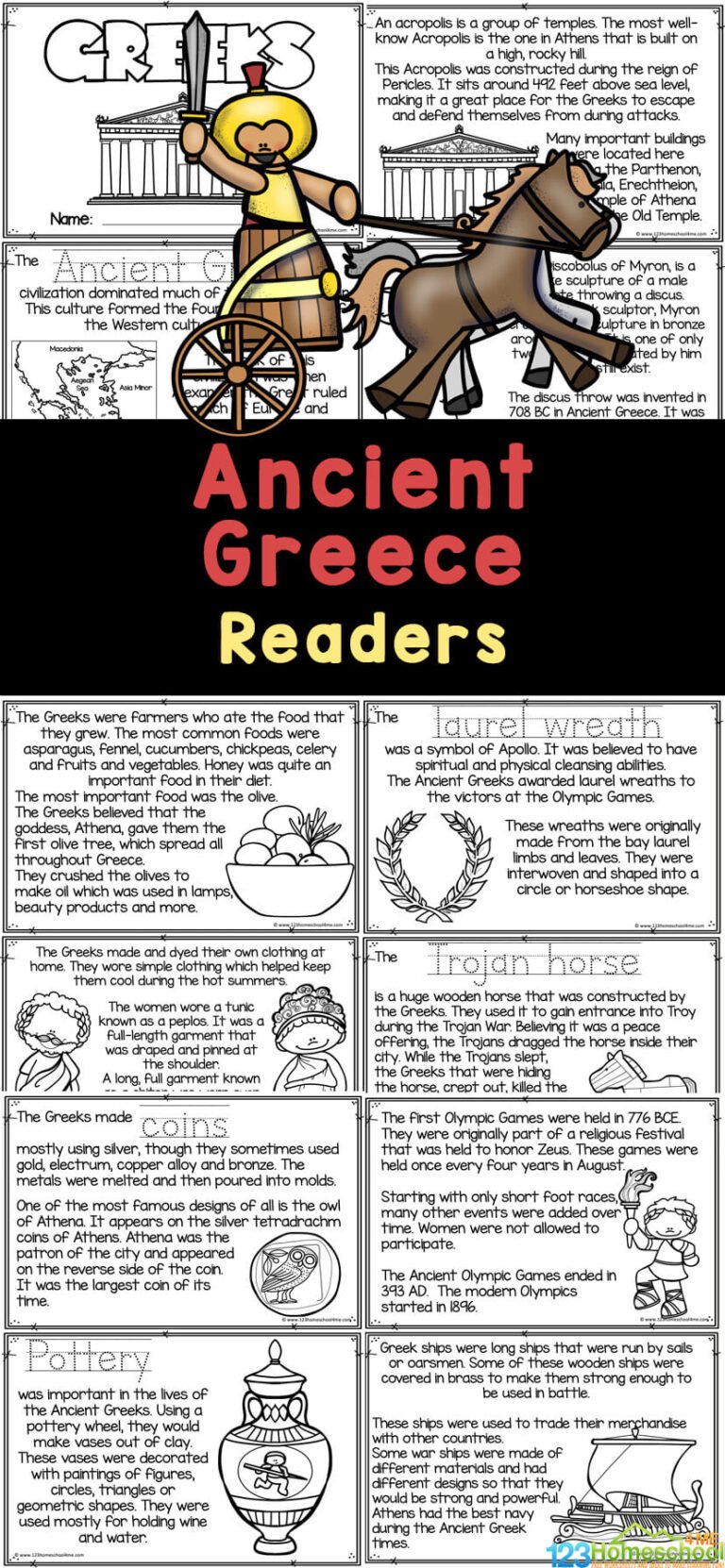 FREE All About Ancient Greece Facts Printable Readers for Kids