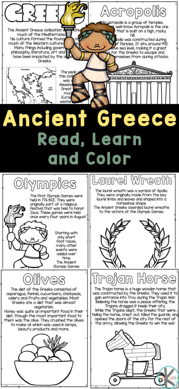 FREE Ancient Greek Civilization Printable Pennants or Worksheets