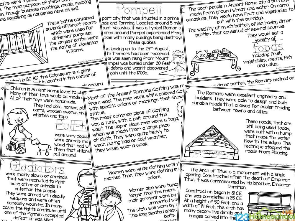 FREE Printable Life in Ancient Rome History Reader for Kids