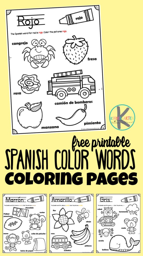 FREE Printable Spanish Color Worksheets