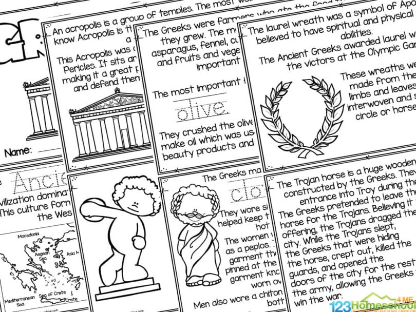 FREE All About Ancient Greece Facts Printable Readers for Kids