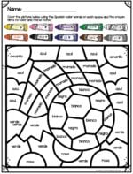 FREE Color by Code Spanish Colors Worksheet