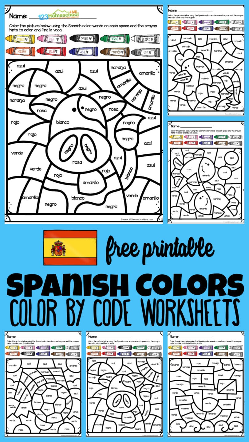 FREE Printable Spanish Color Worksheets