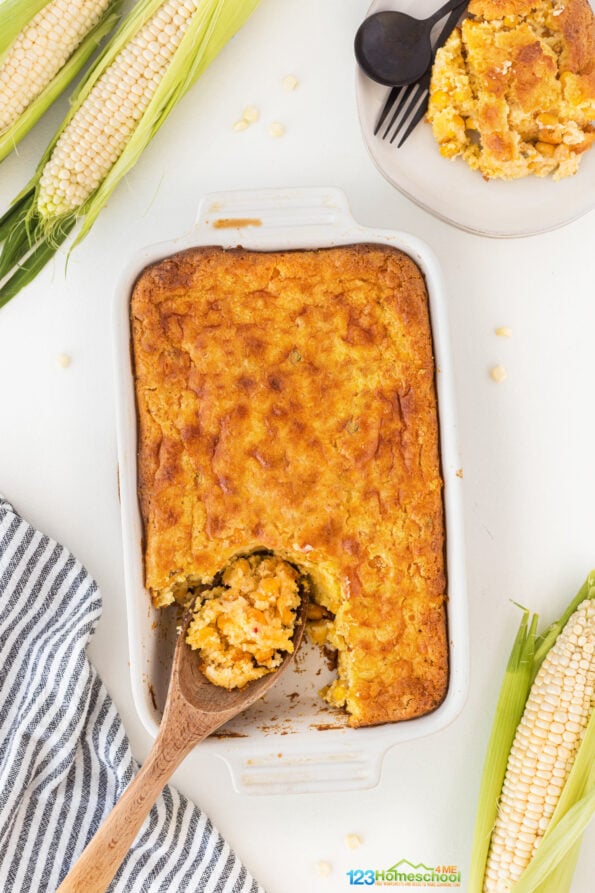 🌽 EASY Corn Spoon Bread Pudding Recipe