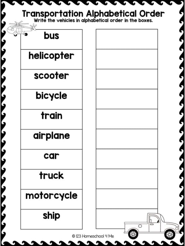 FREE Printable Alphabetical Order Worksheets