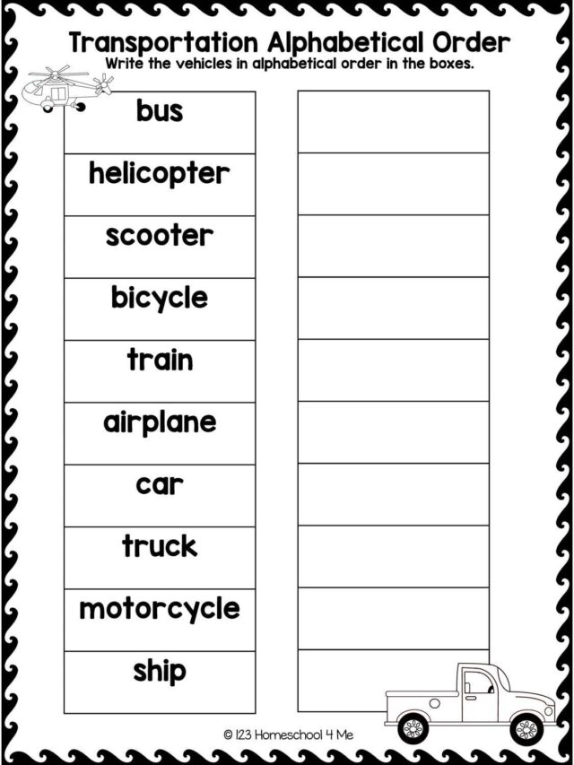 Printable Alphabetical Order Worksheets Printable Alphabetical Order Worksheets