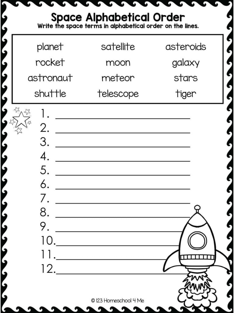 FREE Printable Alphabetical Order Worksheets