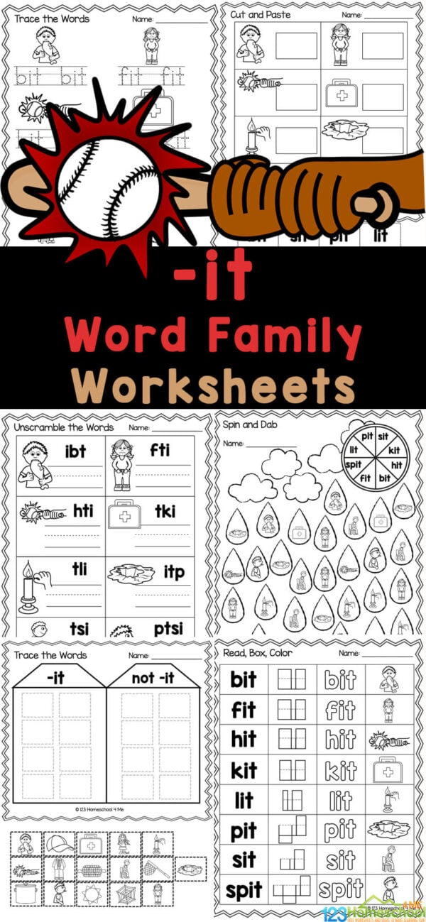 FREE Printable -at Word Family Worksheets