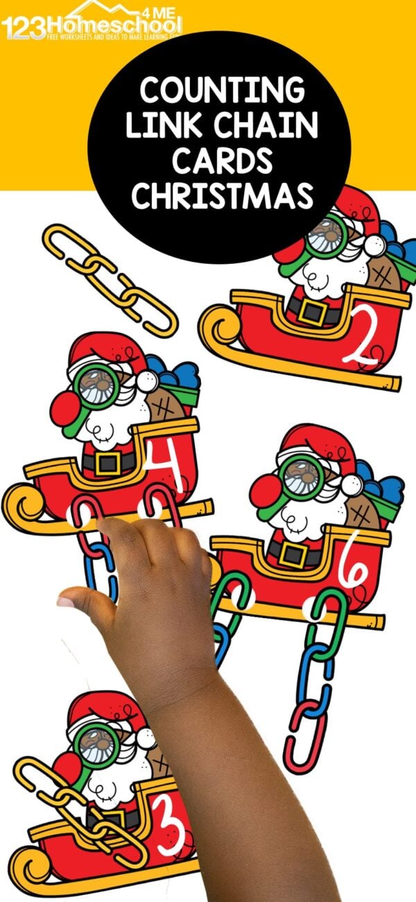 🎅 Christmas Santa Sleigh Counting Math Activities for Kindergarten