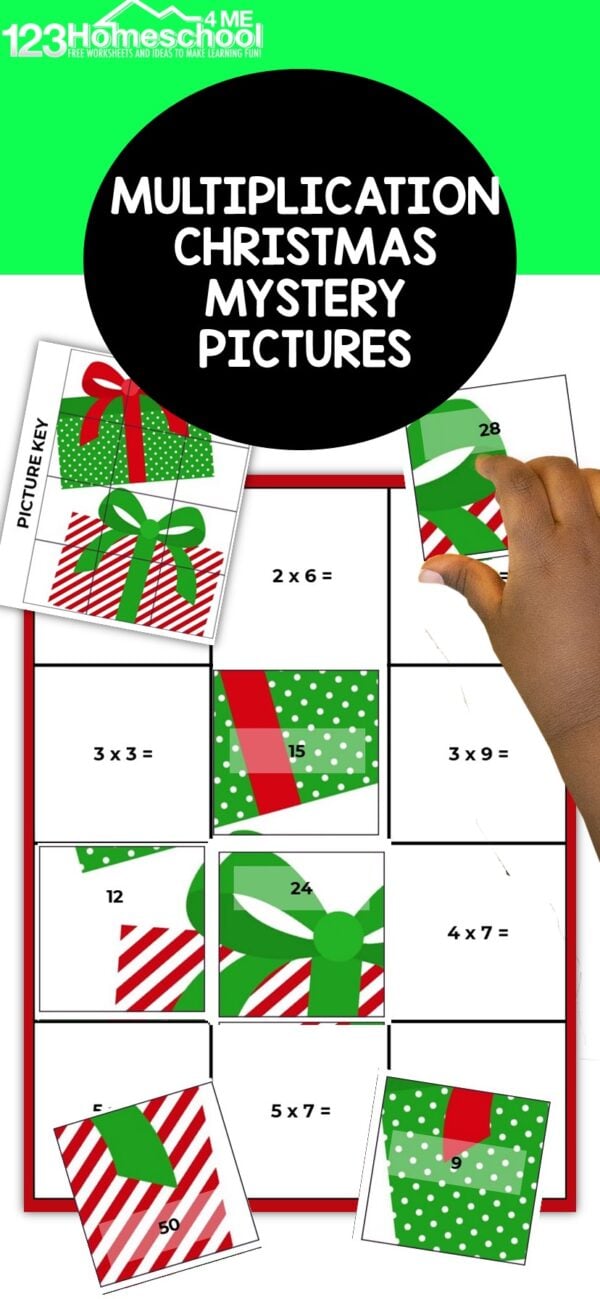 FREE Printable Christmas Math Puzzles Multiplication Activity