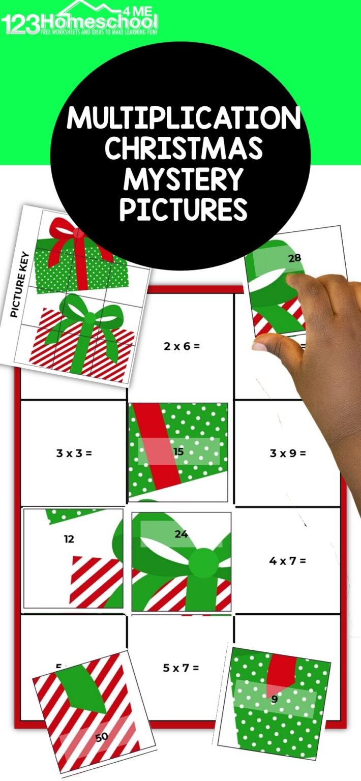 FREE Printable Christmas Math Puzzles Multiplication Activity