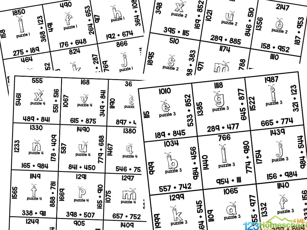 FREE Printable 3-digit Addition Game
